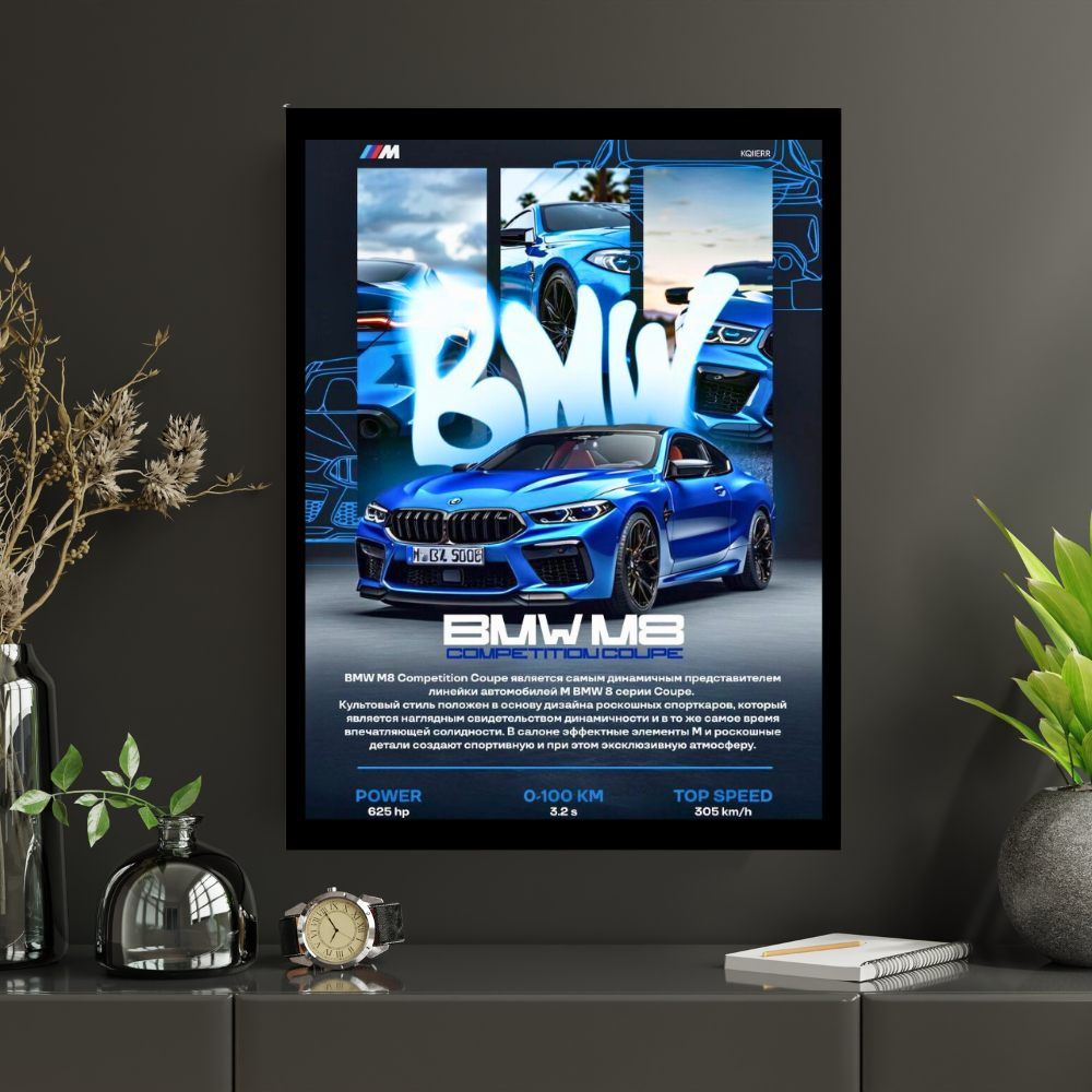 BMW M8 Competition Coupe Car Wall Art – Premium Automotive Decor for C ...