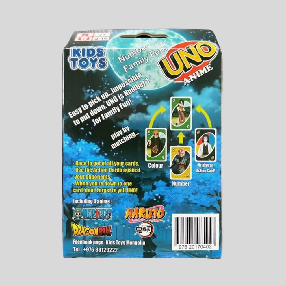 Anime UNO Cards – Themed UNO Deck with Popular Anime Characters For Ki ...